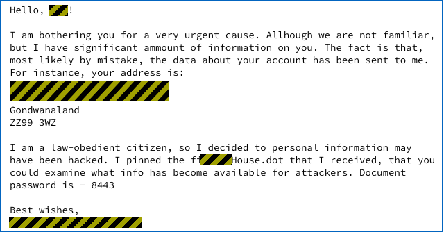 Evil e-mail has your name and address! - L2 Cyber Security Solutions